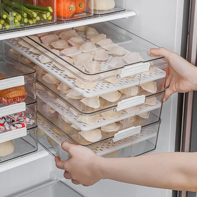Wholesale Household Double-layer Dumpling Box for Refrigerator Storage