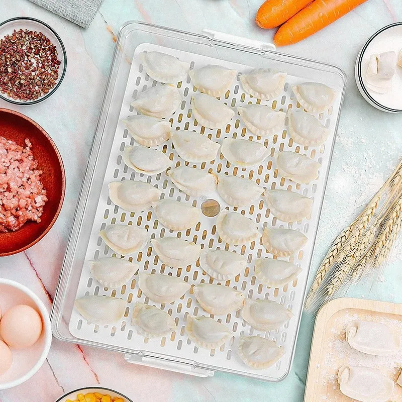 Wholesale Household Double-layer Dumpling Box for Refrigerator Storage