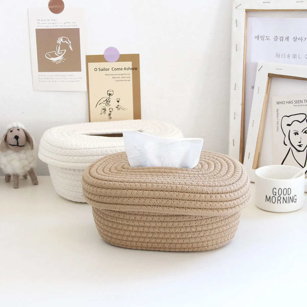 Wholesale Simple Cotton Rope Woven Tissue Box Holder